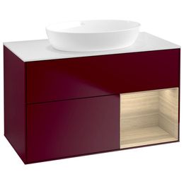 Villeroy & Boch Villeroy und Boch Finion Waschtischunterschrank GA21PCHB 100cm, Abdeckplatte white matt, Emotion, Regale Oak Veneer, Peony Matt