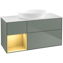 Villeroy & Boch Villeroy und Boch Finion Waschtischunterschrank FA61HFGM 120cm, Abdeckplatte white matt, Regale Gold matt lacquer, Olive Matt Lacquer