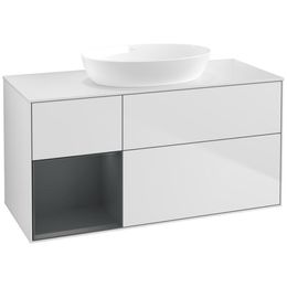 Villeroy & Boch Villeroy und Boch Finion Waschtischunterschrank FA61HGMT 120cm, Abdeckplatte white matt, Regale Midnight matt lacquer, White matt lacquer