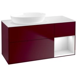 Villeroy & Boch Villeroy und Boch Finion Waschtischunterschrank GA51MTHB 120cm, Abdeckplatte white matt, Emotion, Regale White matt lacquer, Peony Matt