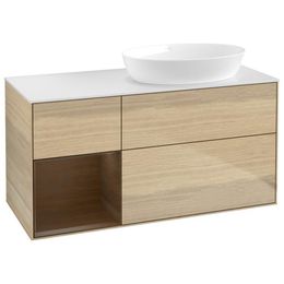 Villeroy & Boch Villeroy und Boch Finion Waschtischunterschrank GA41GNPC 120cm, Abdeckplatte white matt, Emotion, Regale Walnut Veneer, Oak Veneer