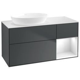 Villeroy & Boch Villeroy und Boch Finion Waschtischunterschrank GA51GFHG 120cm, Abdeckplatte white matt, Emotion, Regale Glossy white lacquer, Midnight Blue Matt Lacquer