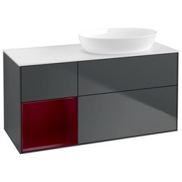 Villeroy & Boch Villeroy und Boch Finion Waschtischunterschrank GA41HBHG 120cm, Abdeckplatte white matt, Emotion, Regale Peony matt lacquer, Midnight Blue Matt Lacquer