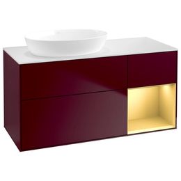 Villeroy & Boch Villeroy und Boch Finion Waschtischunterschrank GA51HFHB 120cm, Abdeckplatte white matt, Emotion, Regale Gold matt lacquer, Peony Matt