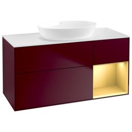 Villeroy & Boch Villeroy und Boch Finion Waschtischunterschrank GA71HFHB 120cm, Abdeckplatte white matt, Emotion, Regale Gold matt lacquer, Peony Matt