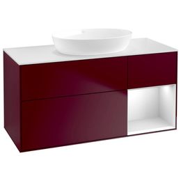 Villeroy & Boch Villeroy und Boch Finion Waschtischunterschrank GA71MTHB 120cm, Abdeckplatte white matt, Emotion, Regale White matt lacquer, Peony Matt