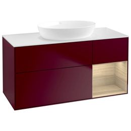 Villeroy & Boch Villeroy und Boch Finion Waschtischunterschrank GA71PCHB 120cm, Abdeckplatte white matt, Emotion, Regale Oak Veneer, Peony Matt
