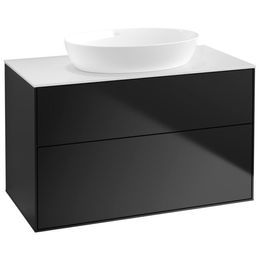 Villeroy & Boch Villeroy und Boch Finion Waschtischunterschrank GA0100PD 100x60,3cm, Emotion, Abdeckplatte white matt, Black matt lacquer