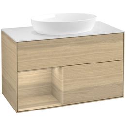 Villeroy & Boch Villeroy und Boch Finion Waschtischunterschrank FA11PCPC 100cm, Abdeckplatte white matt, Regale Oak Veneer, Oak Veneer