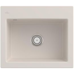 Villeroy & Boch Villeroy und Boch Subway 60 S Einbausp&uuml;le 330901KR mit Ablaufgarnitur, 600 x 510 mm, Handbet&auml;tigung, crema CeramicPlus