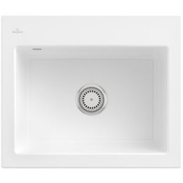 Villeroy & Boch Villeroy & Boch Subway 60 S Einbausp&uuml;le 330901KG mit Ablaufgarnitur und Handbet&auml;tigung, 600 x 510 mm, Snow White