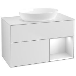Villeroy & Boch Villeroy und Boch Finion Waschtischunterschrank GA21MTMT 100cm, Abdeckplatte white matt, Emotion, Regale White matt lacquer, White matt lacquer