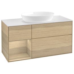 Villeroy & Boch Villeroy und Boch Finion Waschtischunterschrank GA61PCPC 120cm, Abdeckplatte white matt, Emotion, Regale Oak Veneer, Oak Veneer