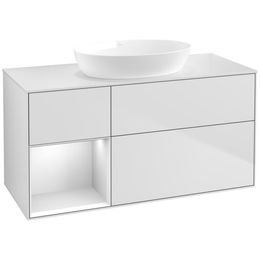 Villeroy & Boch Villeroy und Boch Finion Waschtischunterschrank FA61MTMT 120cm, Abdeckplatte white matt, Regale White matt lacquer, White matt lacquer