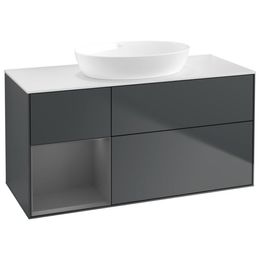 Villeroy & Boch Villeroy und Boch Finion Waschtischunterschrank GA61GKHG 120cm, Abdeckplatte white matt, Emotion, Regale Anthracite matt lacquer, Midnight Blue Matt Lacquer