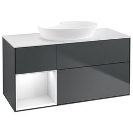 Villeroy & Boch Villeroy und Boch Finion Waschtischunterschrank GA61GFHG 120cm, Abdeckplatte white matt, Emotion, Regale Glossy white lacquer, Midnight Blue Matt Lacquer