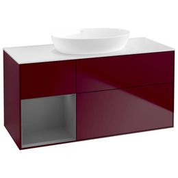 Villeroy & Boch Villeroy und Boch Finion Waschtischunterschrank GA61GKHB 120cm, Abdeckplatte white matt, Emotion, Regale Anthracite matt lacquer, Peony Matt