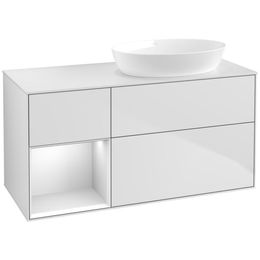 Villeroy & Boch Villeroy und Boch Finion Waschtischunterschrank FA41MTMT 120cm, Abdeckplatte white matt, Regale White matt lacquer, White matt lacquer