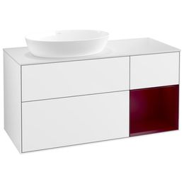 Villeroy & Boch Villeroy und Boch Finion Waschtischunterschrank GA51HBGF 120cm, Abdeckplatte white matt, Emotion, Regale Peony matt lacquer, Glossy white lacquer