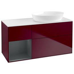 Villeroy & Boch Villeroy und Boch Finion Waschtischunterschrank GA41HGHB 120cm, Abdeckplatte white matt, Emotion, Regale Midnight matt lacquer, Peony Matt
