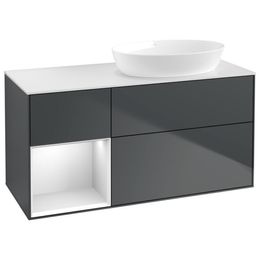 Villeroy & Boch Villeroy und Boch Finion Waschtischunterschrank GA41MTHG 120cm, Abdeckplatte white matt, Emotion, Regale White matt lacquer, Midnight Blue Matt Lacquer