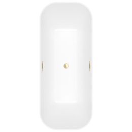 Villeroy & Boch Villeroy und Boch Finion Rechteck-Freistehwanne 177FIN7N3BCV2RW 170 x 70 cm, Wasserzulauf, Design-Ring, Sch&uuml;rze Colour on Demand, stone white, gold