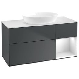 Villeroy & Boch Villeroy und Boch Finion Waschtischunterschrank GA71MTHG 120cm, Abdeckplatte white matt, Emotion, Regale White matt lacquer, Midnight Blue Matt Lacquer