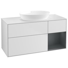 Villeroy & Boch Villeroy und Boch Finion Waschtischunterschrank GA71HGMT 120cm, Abdeckplatte white matt, Emotion, Regale Midnight matt lacquer, White matt lacquer