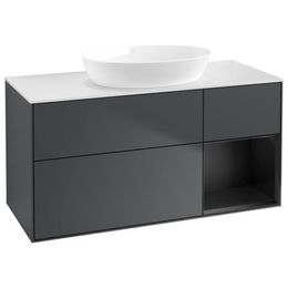 Villeroy & Boch Villeroy und Boch Finion Waschtischunterschrank GA71PDHG 120cm, Abdeckplatte white matt, Emotion, Regale Black matt lacquer, Midnight Blue Matt Lacquer