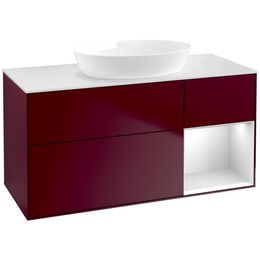 Villeroy & Boch Villeroy und Boch Finion Waschtischunterschrank FA71MTHB 120cm, Abdeckplatte white matt, Regale White matt lacquer, Peony Matt
