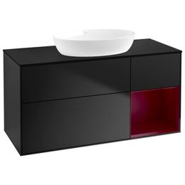 Villeroy & Boch Villeroy und Boch Finion Waschtischunterschrank GA72HBPD 120cm, Abdeckplatte black matt, Emotion, Regale Peony matt lacquer, Black matt lacquer