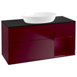 Villeroy & Boch Villeroy und Boch Finion Waschtischunterschrank GA72HBHB 120cm, Abdeckplatte black matt, Emotion, Regale Peony matt lacquer, Peony Matt