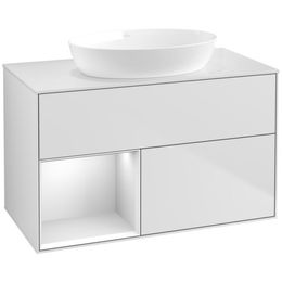 Villeroy & Boch Villeroy und Boch Finion Waschtischunterschrank FA11MTMT 100cm, Abdeckplatte white matt, Regale White matt lacquer, White matt lacquer