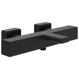 Villeroy & Boch Villeroy & Boch Universal Taps & Fittings Wannen-Thermostat TVT000002000K5 eckig, verstellbarer Strahlregler, Wandmontage, matt black