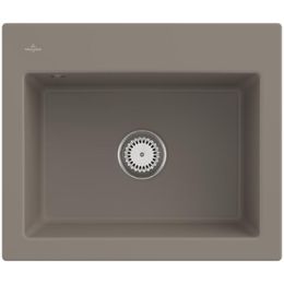 Villeroy & Boch Villeroy und Boch Subway 60 S Einbausp&uuml;le 330901TR mit Ablaufgarnitur, 600 x 510 mm, Handbet&auml;tigung, timber CeramicPlus