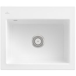 Villeroy & Boch Villeroy und Boch Subway 60 S Einbausp&uuml;le 330901R1 mit Ablaufgarnitur, 600 x 510 mm, Handbet&auml;tigung, wei&szlig; alpin CeramicPlus