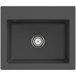 Villeroy & Boch Villeroy & Boch Subway 60 S Einbausp&uuml;le 330901i4 mit Ablaufgarnitur und Handbet&auml;tigung, 600 x 510 mm, Graphit