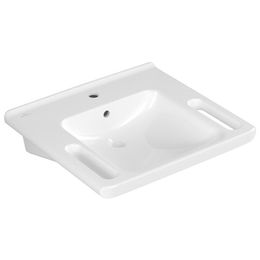 Villeroy & Boch Villeroy und Boch Vicare Waschtisch 4A686001 60x55cm, mit Hahnloch, mit &Uuml;berlauf, wei&szlig;