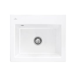 Villeroy & Boch Villeroy und Boch Subway 60 S Einbausp&uuml;le 330902R1 mit Ablaufgarnitur, Excenterbet&auml;tigung, 600 x 510 mm, wei&szlig; alpin CeramicPlus