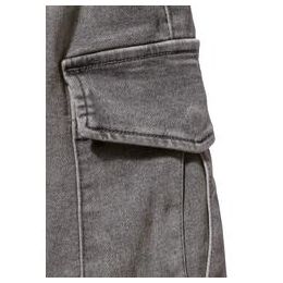 Shorts John Devin "Bermuda, kurze Jogger Pants", Herren, Gr. XXL (60/62), N-Gr, grau, Jeans, Obermaterial: 65% Baumwolle, 33% Polyester, 2% Elasthan, Destroyed-Effekte, regular fit kurz, Hosen Shorts, mit Cargotaschen, knielang, elastische Schlupf-Bermuda