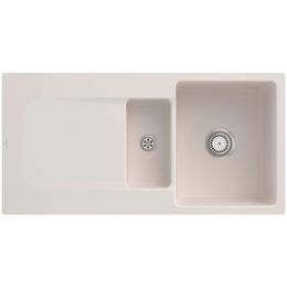 Villeroy & Boch Villeroy und Boch Siluet Fl&auml;chenb&uuml;ndige Sp&uuml;le 33371FKR mit Ablaufgarnitur und Handbet&auml;tigung, Crema