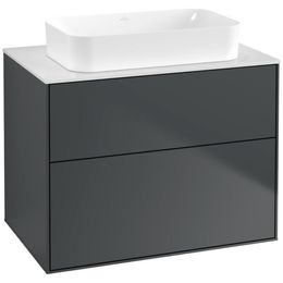 Villeroy & Boch Villeroy und Boch Finion Waschtischunterschrank G63100HG 80x60,3x50,1mm, Wandbeleuchtung, Glass White Matt, Midnight Blue Matt Lacquer