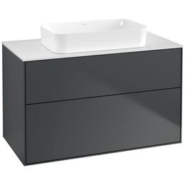 Villeroy & Boch Villeroy und Boch Finion Waschtischunterschrank G64100HG 100x60,3x50,1mm, Wandbeleuchtung, Glass White Matt, Midnight Blue Matt Lacquer