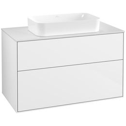 Villeroy & Boch Villeroy und Boch Finion Waschtischunterschrank G64100GF 100x60,3x50,1mm, Wandbeleuchtung, Glass White Matt, Glossy white lacquer