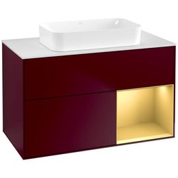 Villeroy & Boch Villeroy und Boch Finion Waschtischunterschrank F661HFHB 100x60,3x50,1cm, Regal rechts Gold matt, Peony Matt