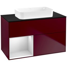 Villeroy & Boch Villeroy und Boch Finion Waschtischunterschrank F652MTHB 100x60,3x50,1cm, Regal links White matt lacquer, Peony Matt