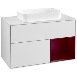 Villeroy & Boch Villeroy und Boch Finion Waschtischunterschrank F661HBMT 100x60,3x50,1cm, Regal rechts Peony, White matt lacquer