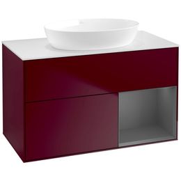 Villeroy & Boch Villeroy und Boch Finion Waschtischunterschrank FA21GKHB 100cm, Abdeckplatte white matt, Regale Anthracite matt lacquer, Peony Matt
