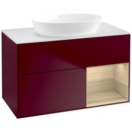 Villeroy & Boch Villeroy und Boch Finion Waschtischunterschrank FA21PCHB 100cm, Abdeckplatte white matt, Regale Oak Veneer, Peony Matt