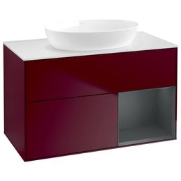 Villeroy & Boch Villeroy und Boch Finion Waschtischunterschrank GA21HGHB 100cm, Abdeckplatte white matt, Emotion, Regale Midnight matt lacquer, Peony Matt
